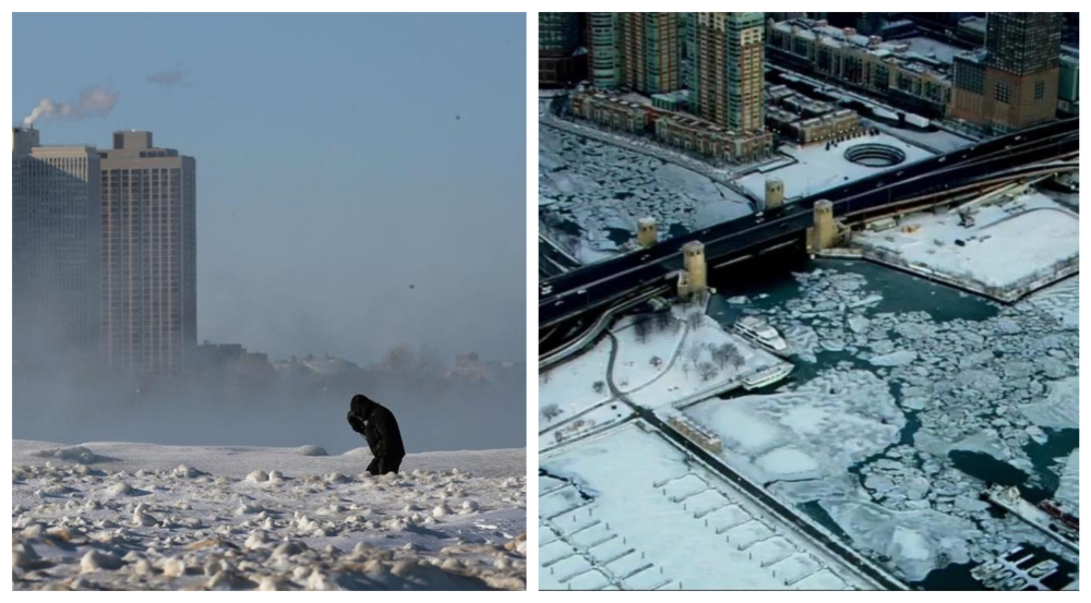 Las increíbles fotos que muestran cómo el intenso frío congeló a Chicago